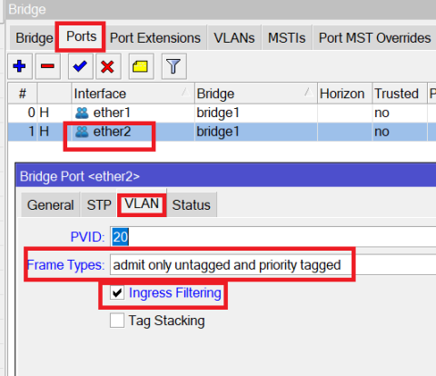 Understand and Configure Ingress Filtering on the MikroTik Switch - NetworkTik